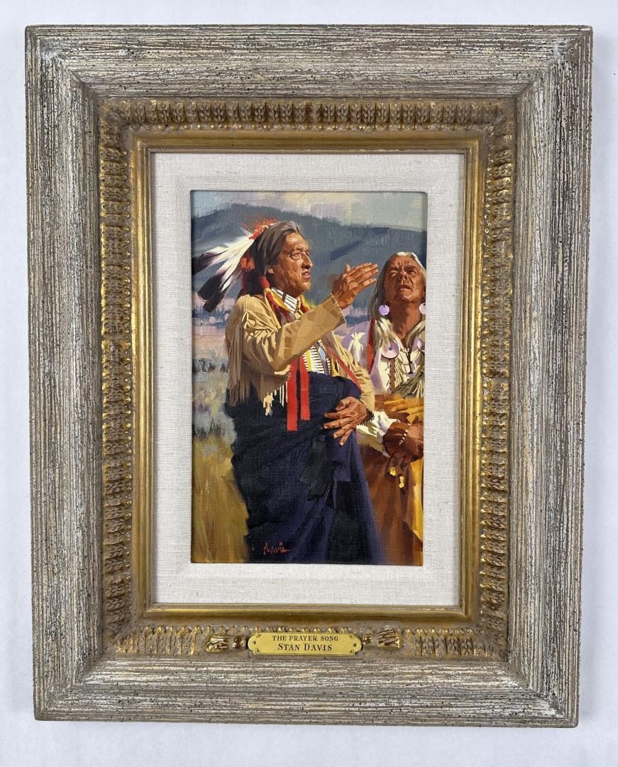 Stan Davis Indian Chief Oil on Canvas Painting