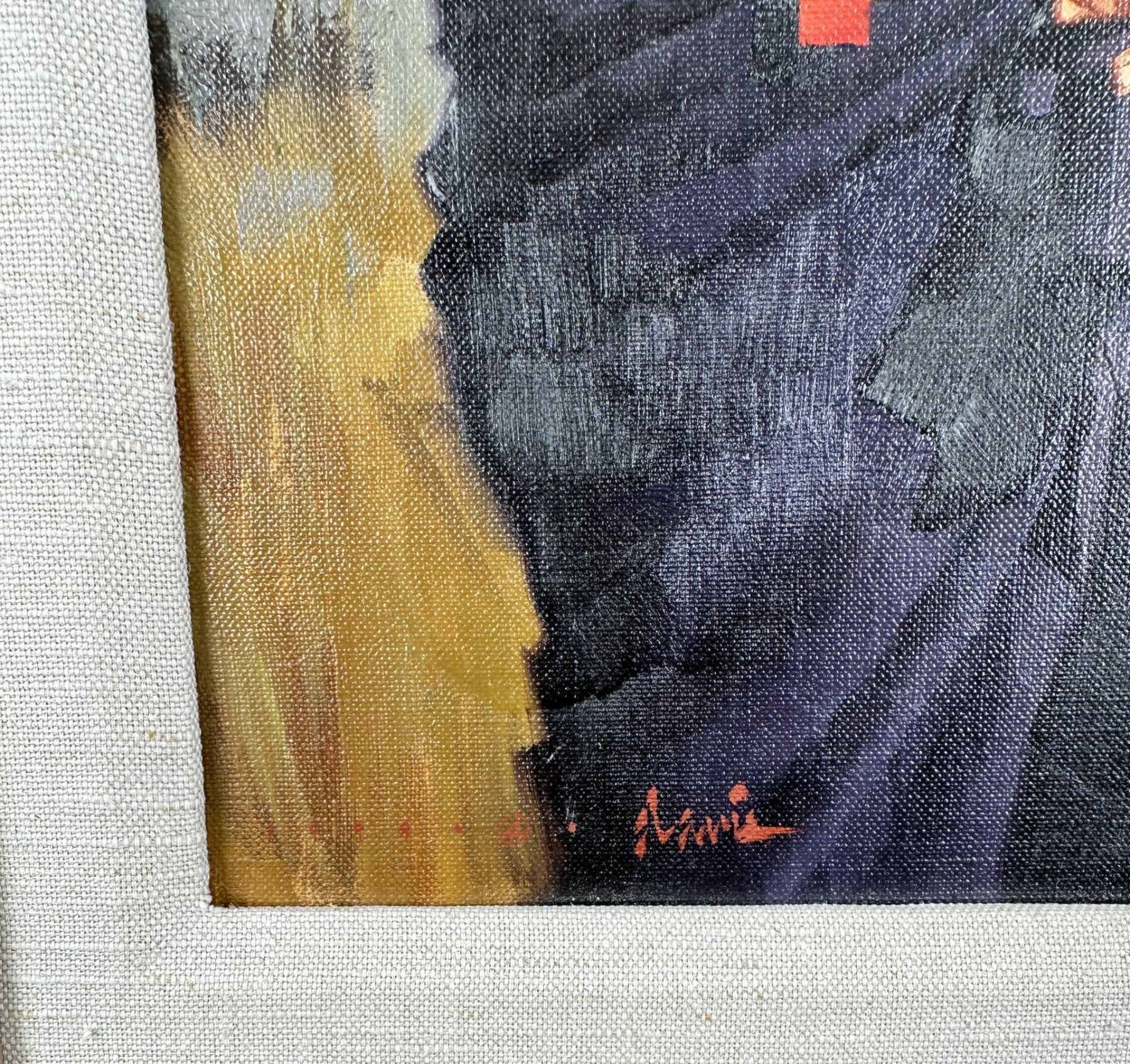 Stan Davis Indian Chief Oil on Canvas Painting