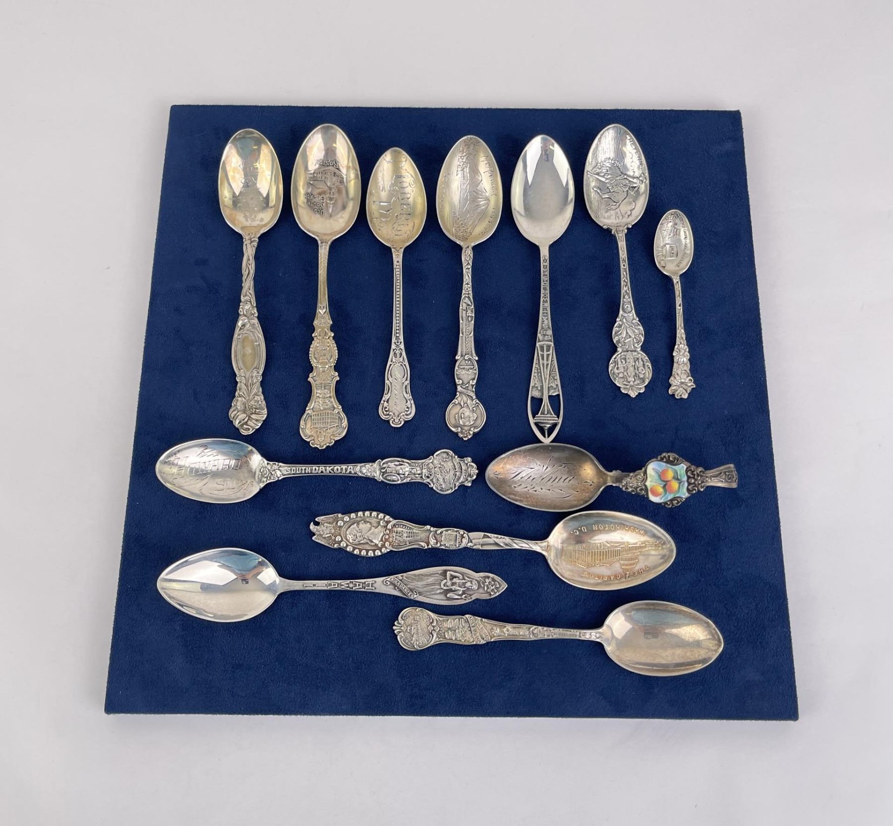 Collection of Sterling Silver Collector Spoons