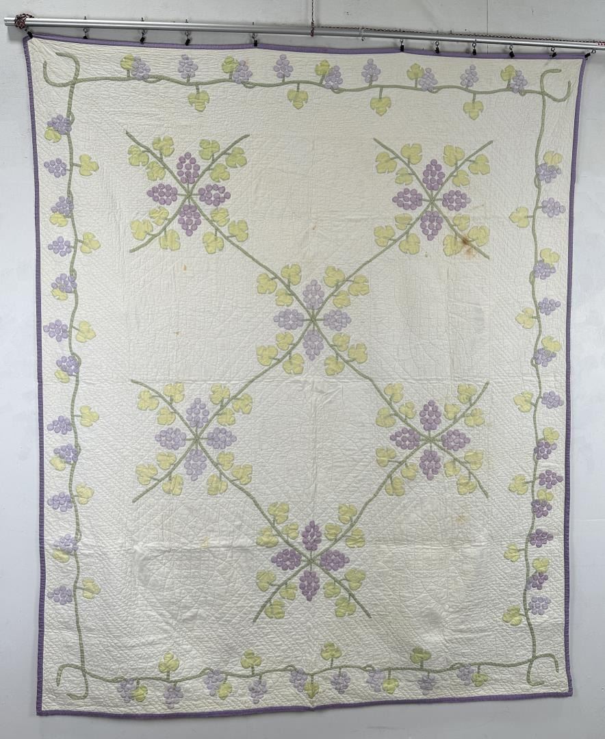 Antique Martha Washington Applique Grapevine Quilt