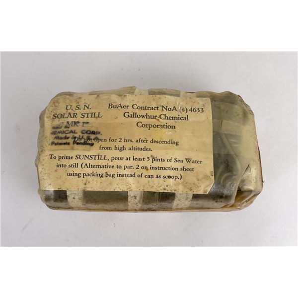 WW2 US Navy Pilot Solar Still Life Raft Kit