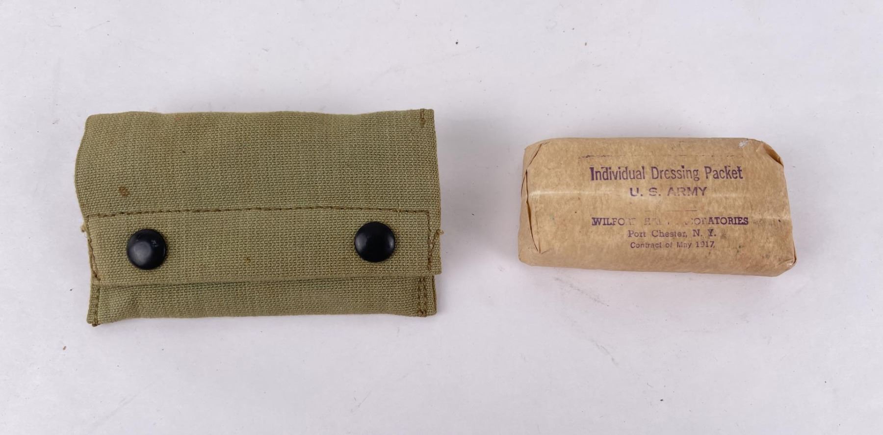 WW1 WWI 1918 Dated First Aid Pouch Dressings