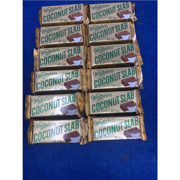 Whittakers Toasted Coconut Slab 12 X 50g