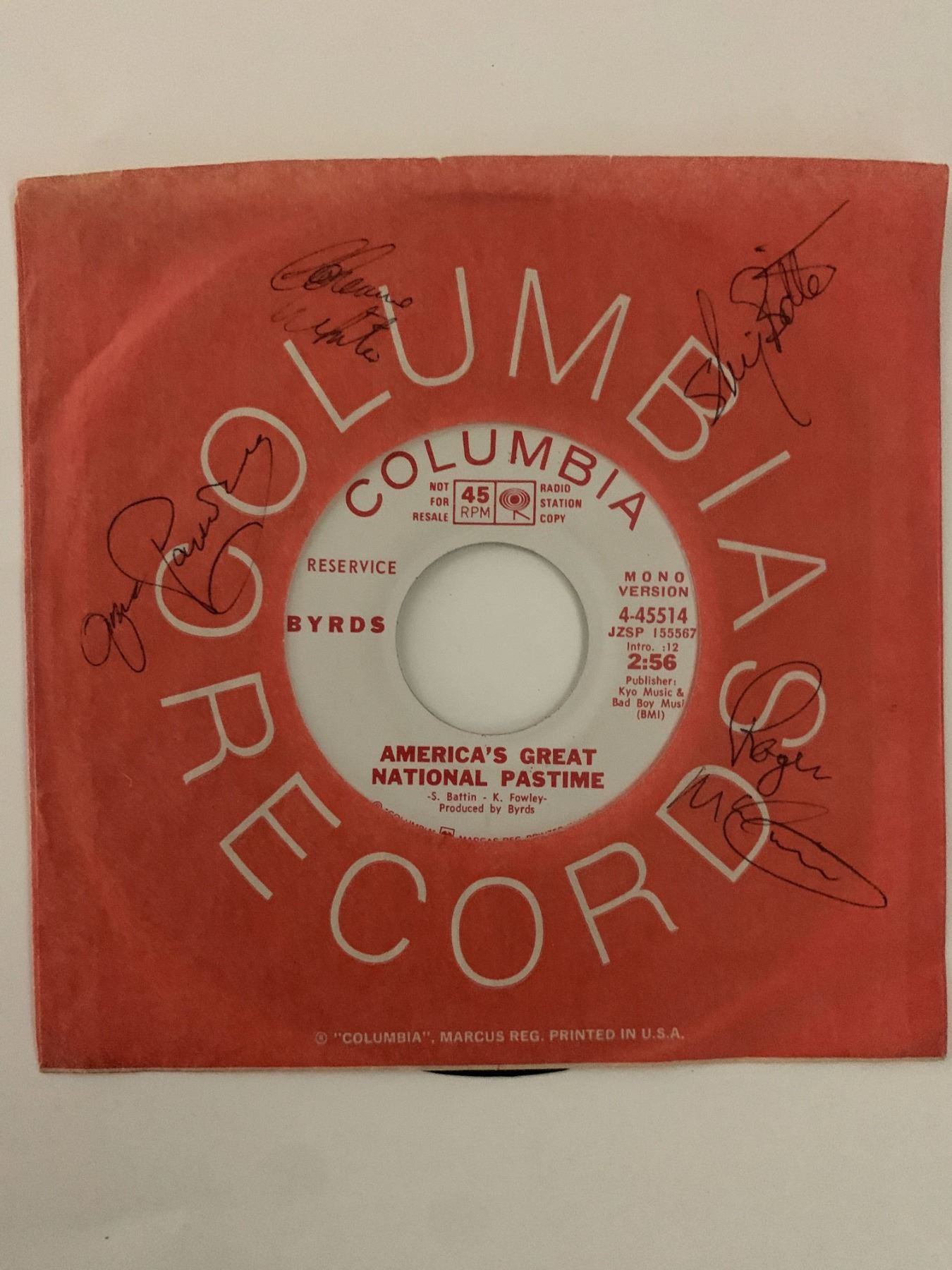 The Byrds signed 45 RPM