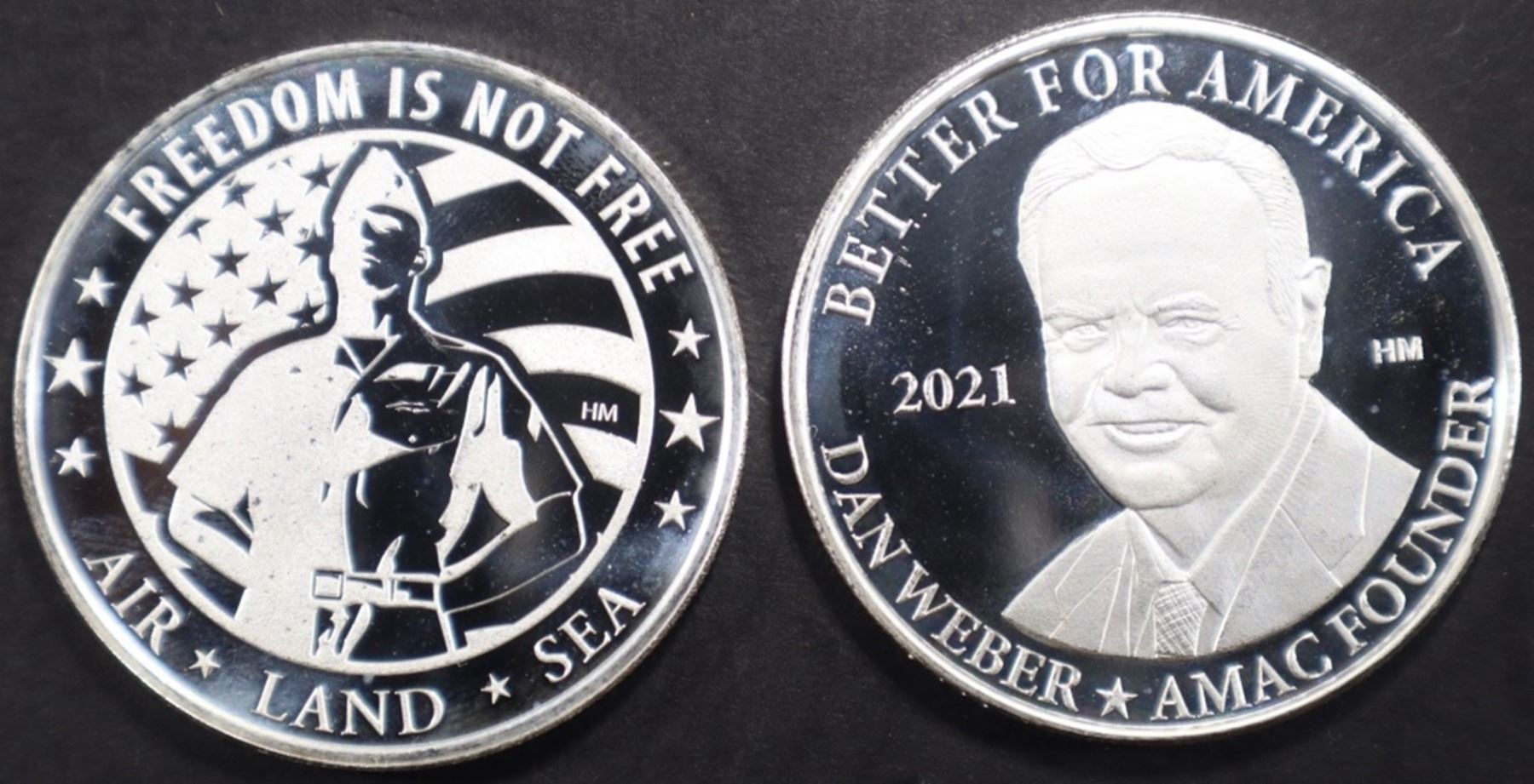 (2) 1oz .999 SILVER AMAC ROUNDS