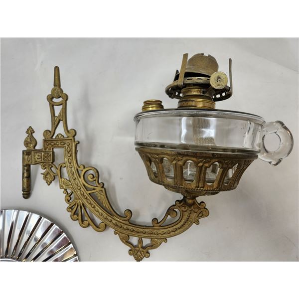 Beautiful Antique Wall Mounted Oil Lamp