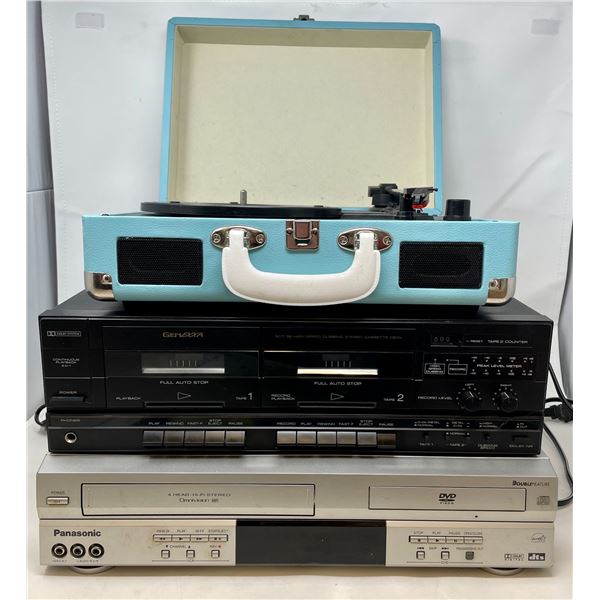 Suitcase Record Player, Gen Exxa Dual Cassette Players, Panasonic VHS ...