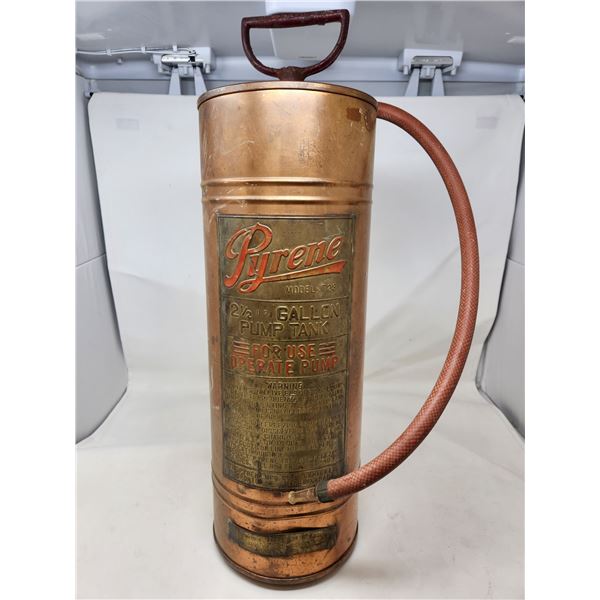 Antique Brass and Copper Pyrene Fire Extinguisher