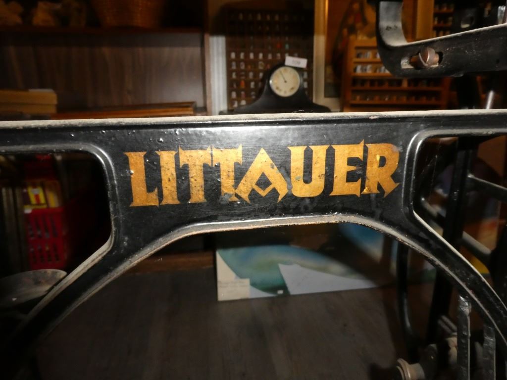Antique Littauer pedal sewing machine w/ table