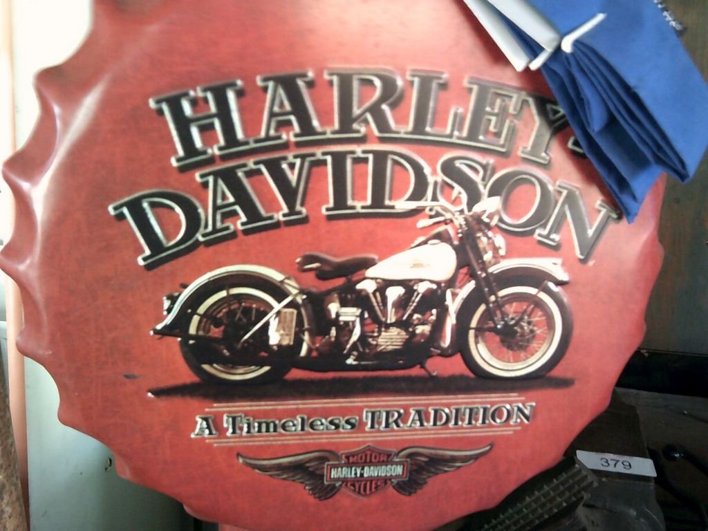 Vintage harley davidson sign, car print