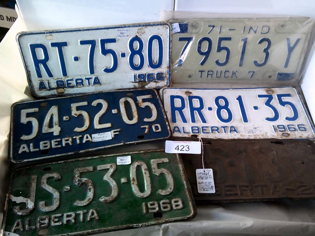 Vintage 60's/70's Alberta licence plates