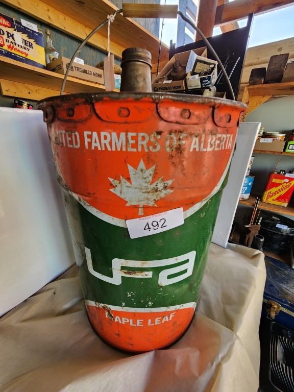 Vintage UFA oil pail
