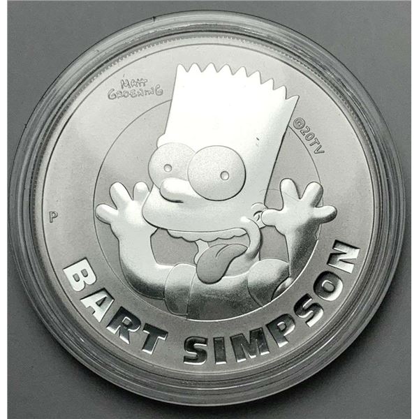2022-P Tuvalu Bart Simpson 1 ozt .9999 Silver Dollar
