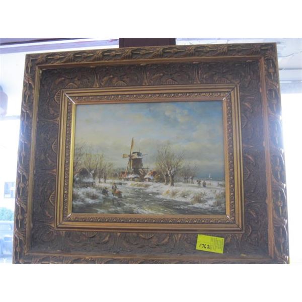 ORNATELY FRAMED PAINTING BY PETER THOMAS ORNATELY FRAMED PAINTING BY PETER THOMAS