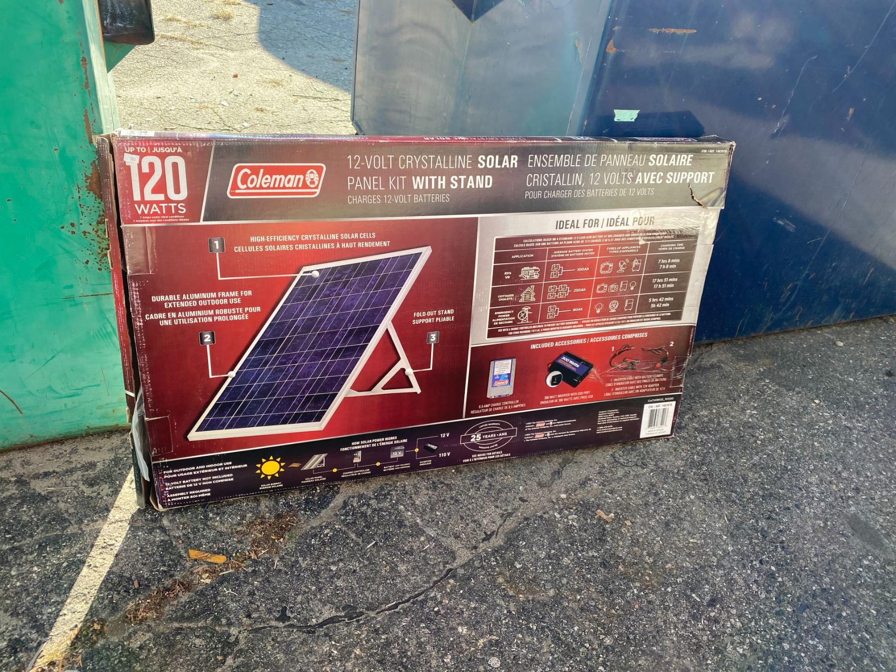 Coleman solar panel charger at till