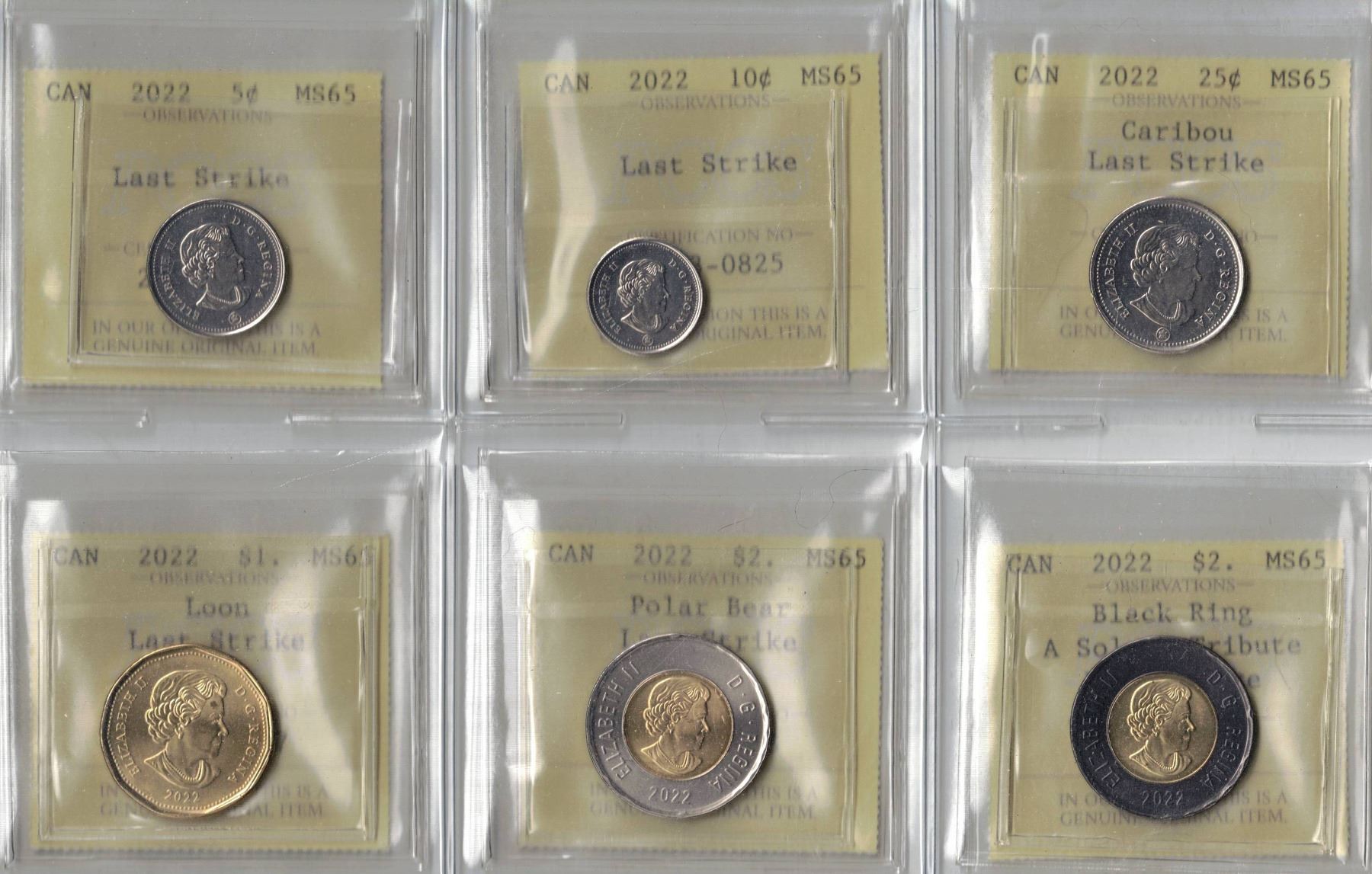 2022 Last Strike Set All Graded MS-65 PCCS (Professional Coin ...