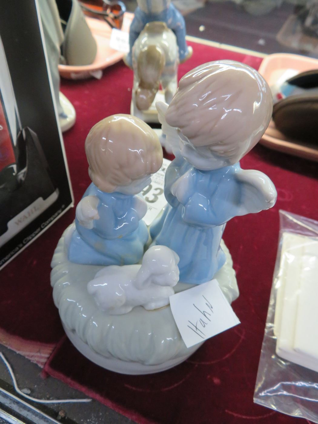 Lladro Style Child Angels w/Sheep Music Box