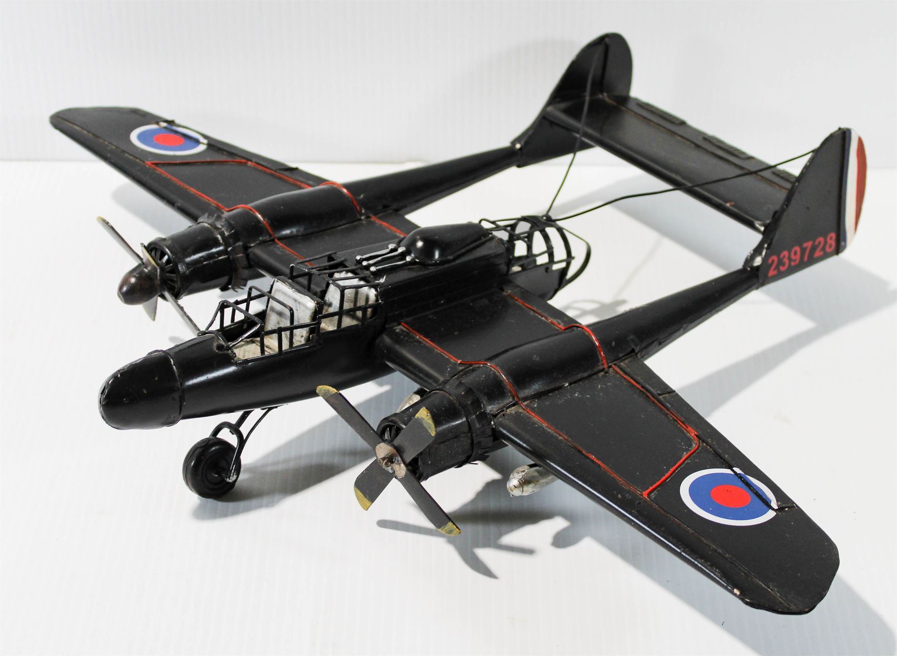 METAL WW II TWIN PROP BOMBER AIRCRAFT