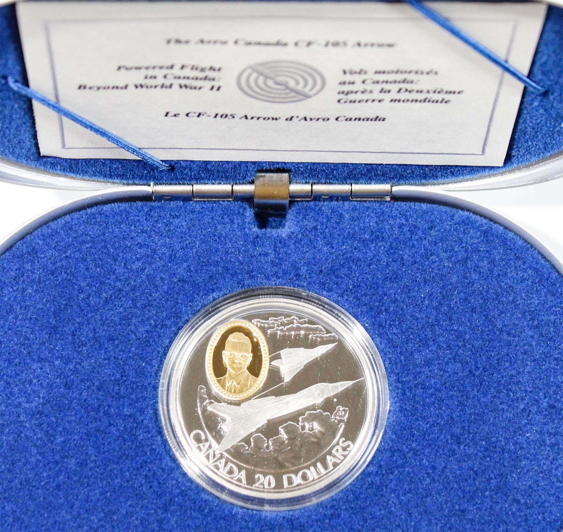 $20 CANADIAN AVRO CF-105 ARROW COMMEMORATIVE COIN