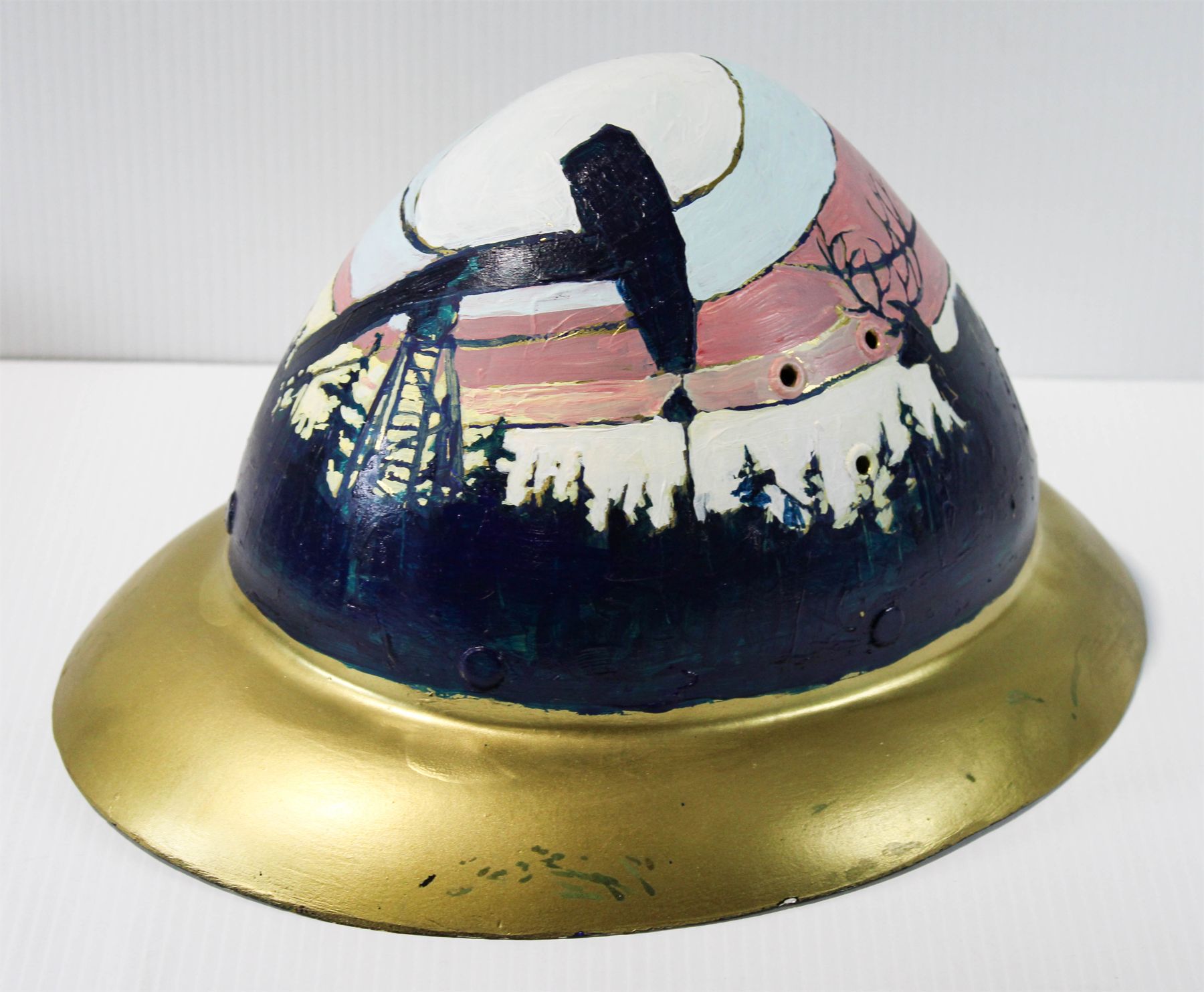 VINTAGE OILFIELD HARD HAT PUMPJACKS