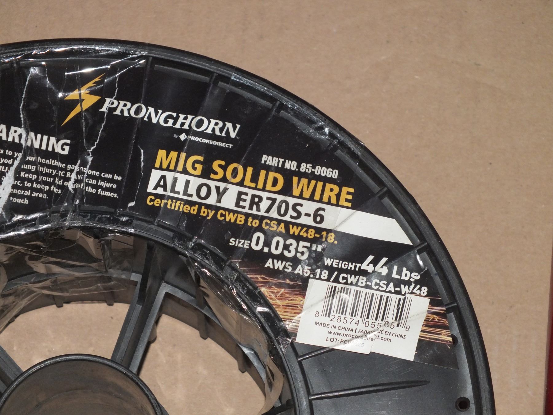 Hydraulic Ram & Spool Of Mig Wire