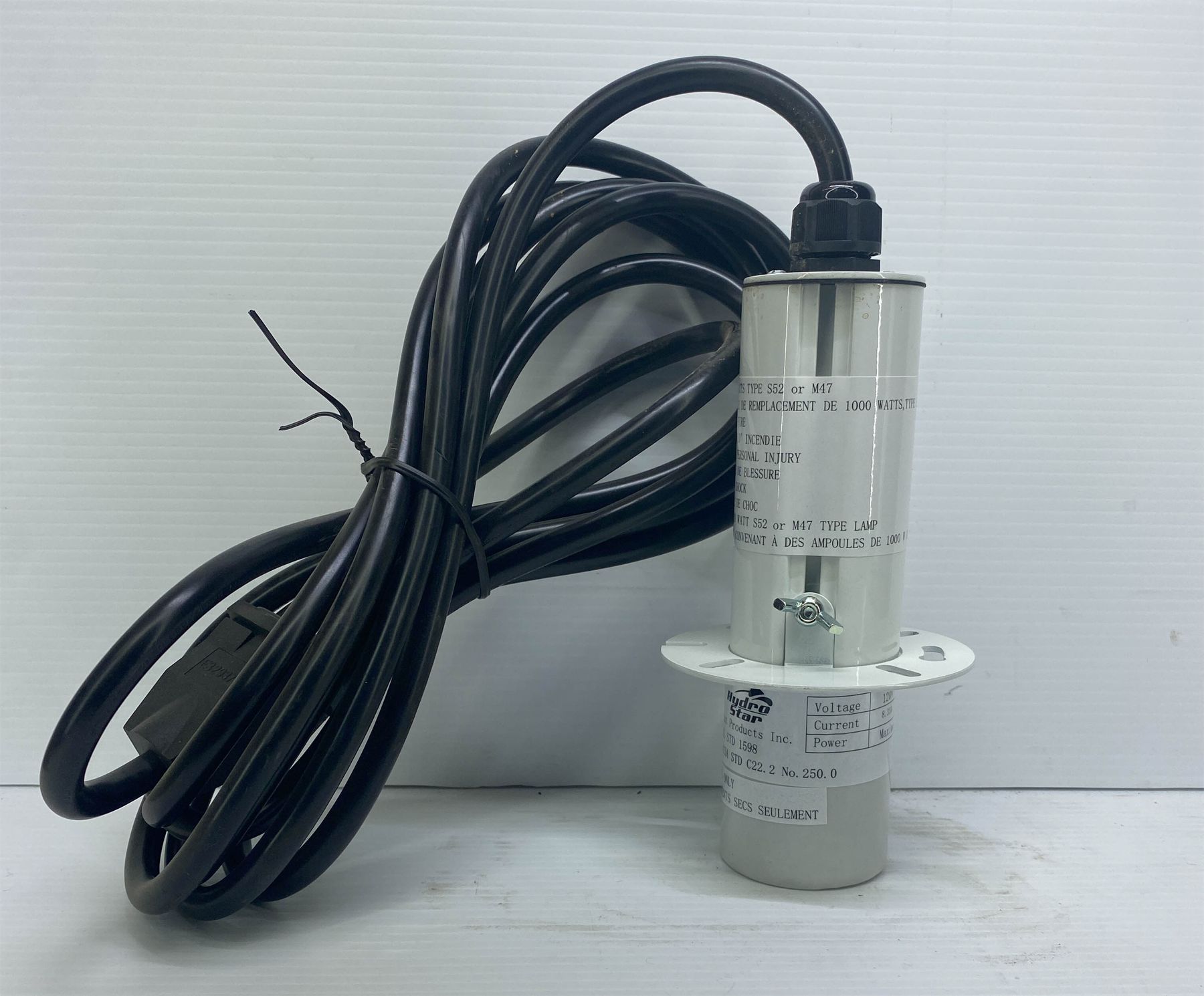 Hydro star universal socket assembly with 15 foot cord