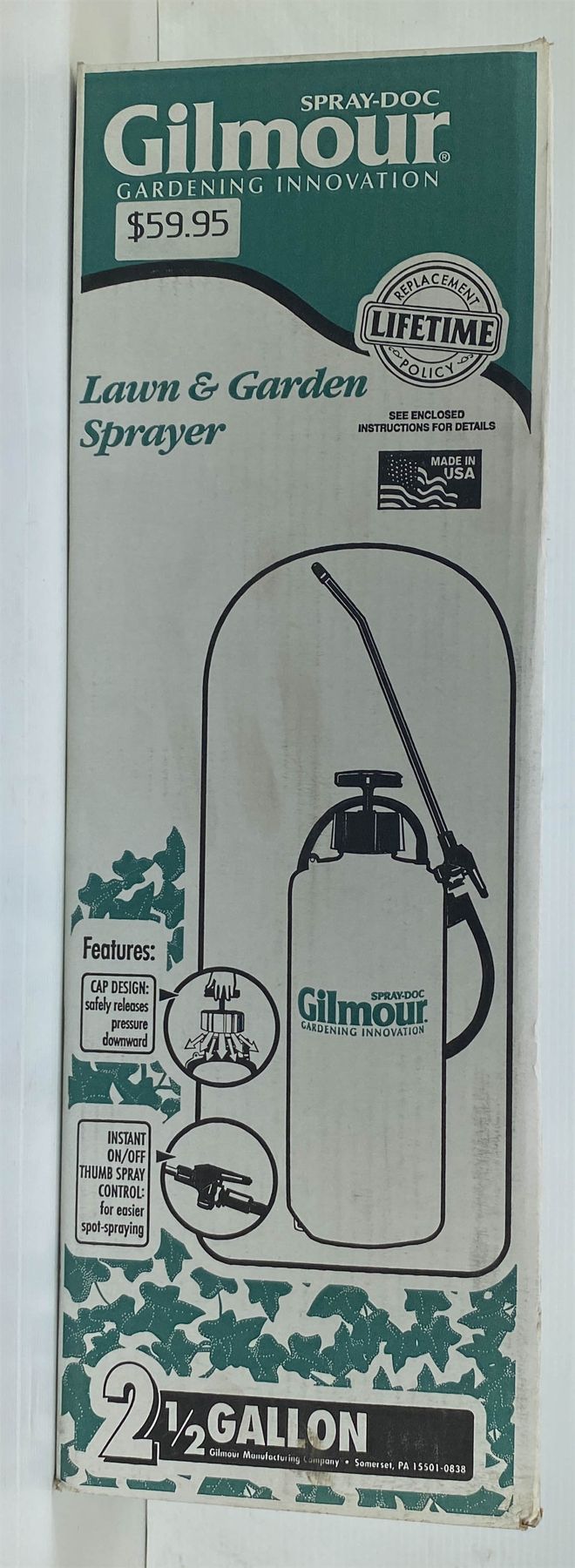 Gilmour lawn and garden sprayer 2.5 gallon