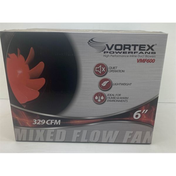 Vortex Powerfan VWF600 6" Mixed Flow Fan 329 CFM