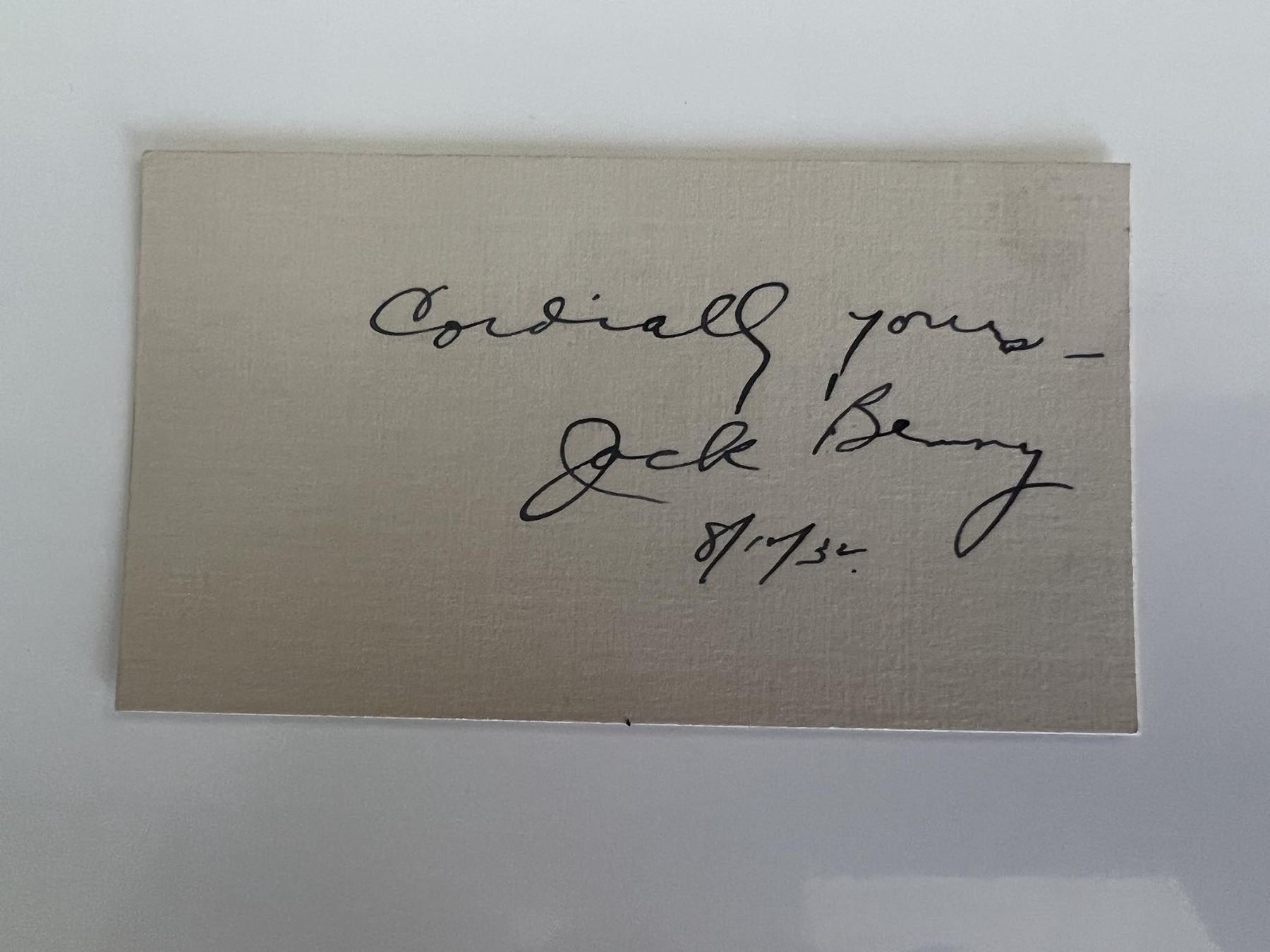 Jack Benny original signature