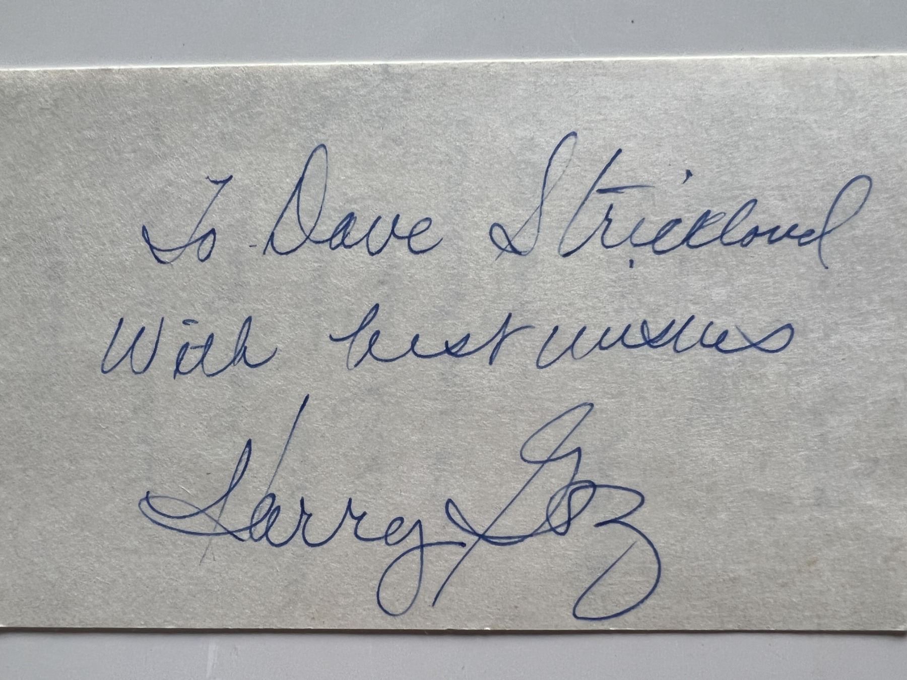 Harry Goz original signature