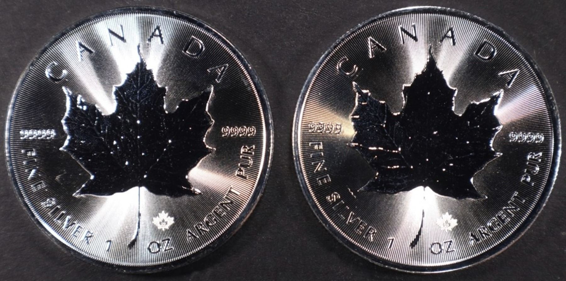 (2) 1 OZ .999 SILVER 2022 MAPLE LEAF ROUNDS