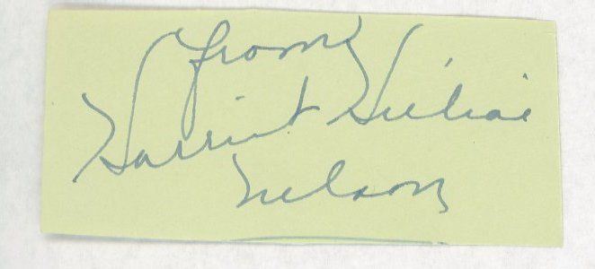The Adventures of Ozzie and Harriet, Harriet Nelson original signature