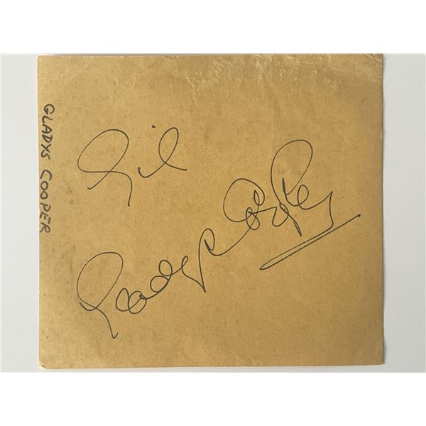 Actress Gladys Cooper autograph note