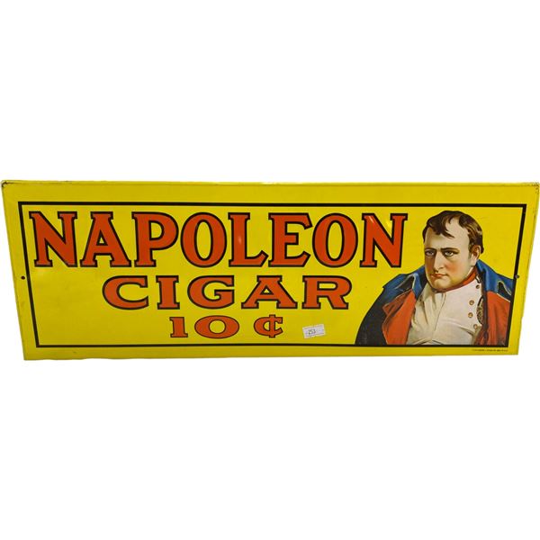 Vintage Self Framed Embossed Napoleon Cigar Sign 10C