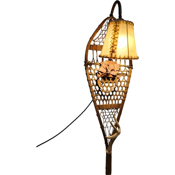Custom Made Snowshoe Antler Lamp