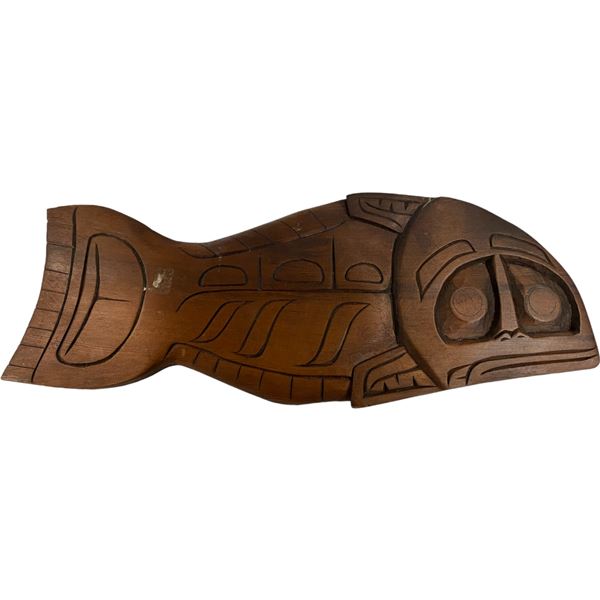 First Nations Carved Plaque Signed