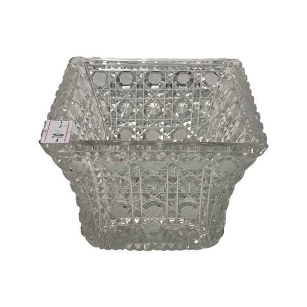 Vintage Brilliant Cut Crystal Square Bowl
