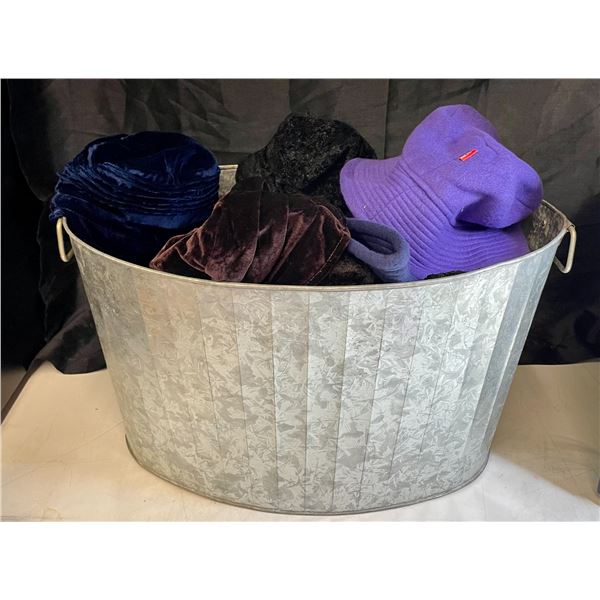 Metal Tub full of NEW Pot Hats (25 or more hats)