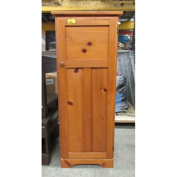 Pine Wood Cabinet With Interior Shelves