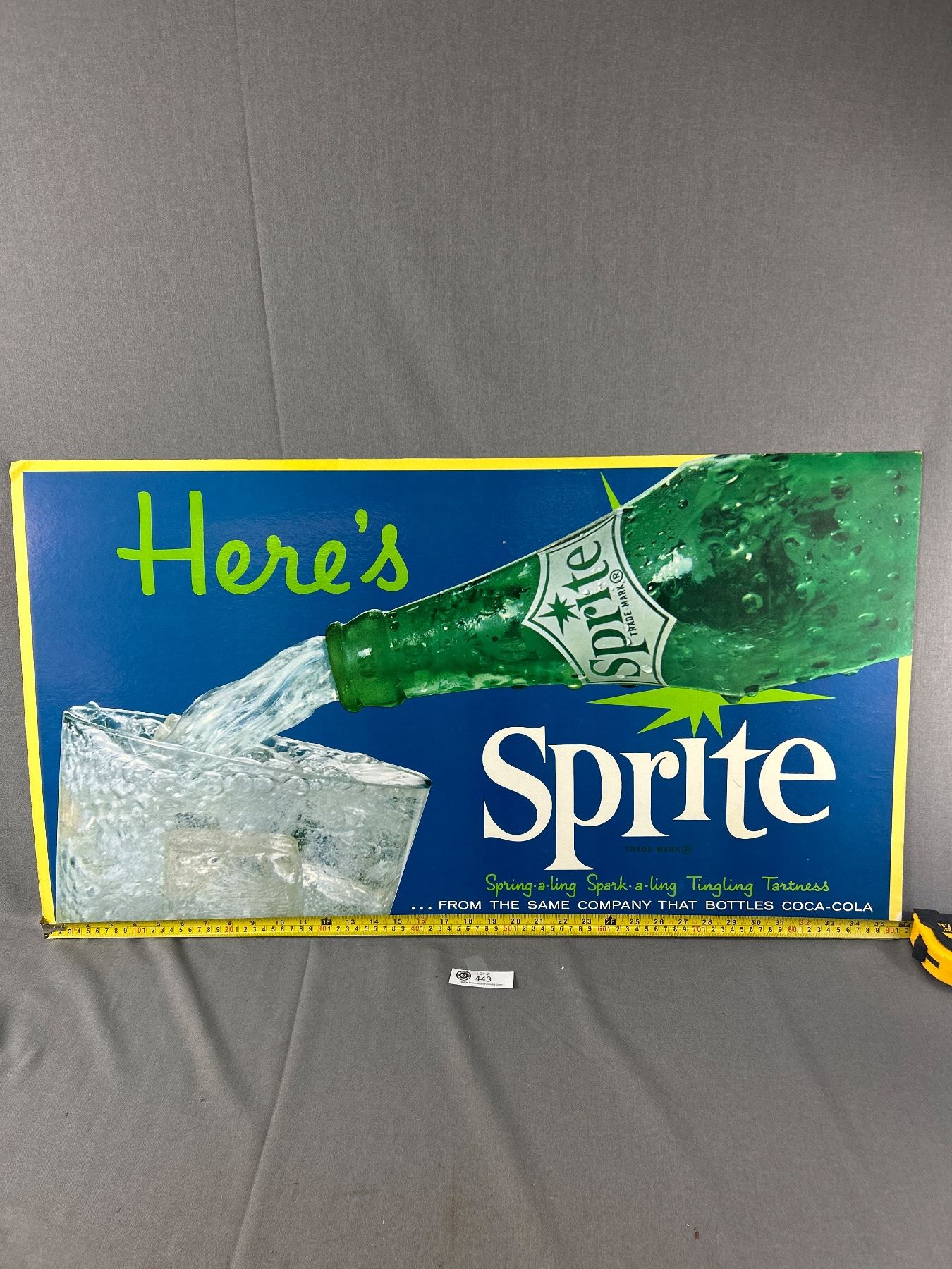 36 x 20" Sprite Cardboard Litho Store Advertisment NO SHIPPING
