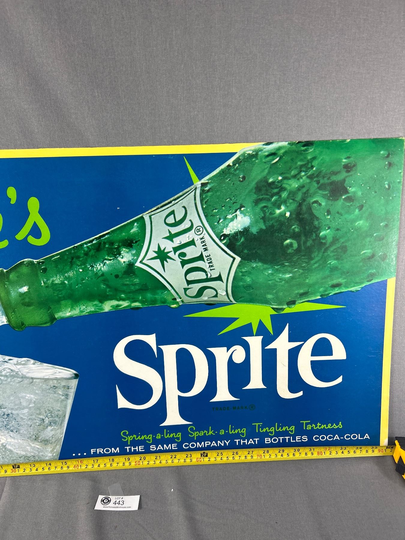 36 x 20" Sprite Cardboard Litho Store Advertisment NO SHIPPING