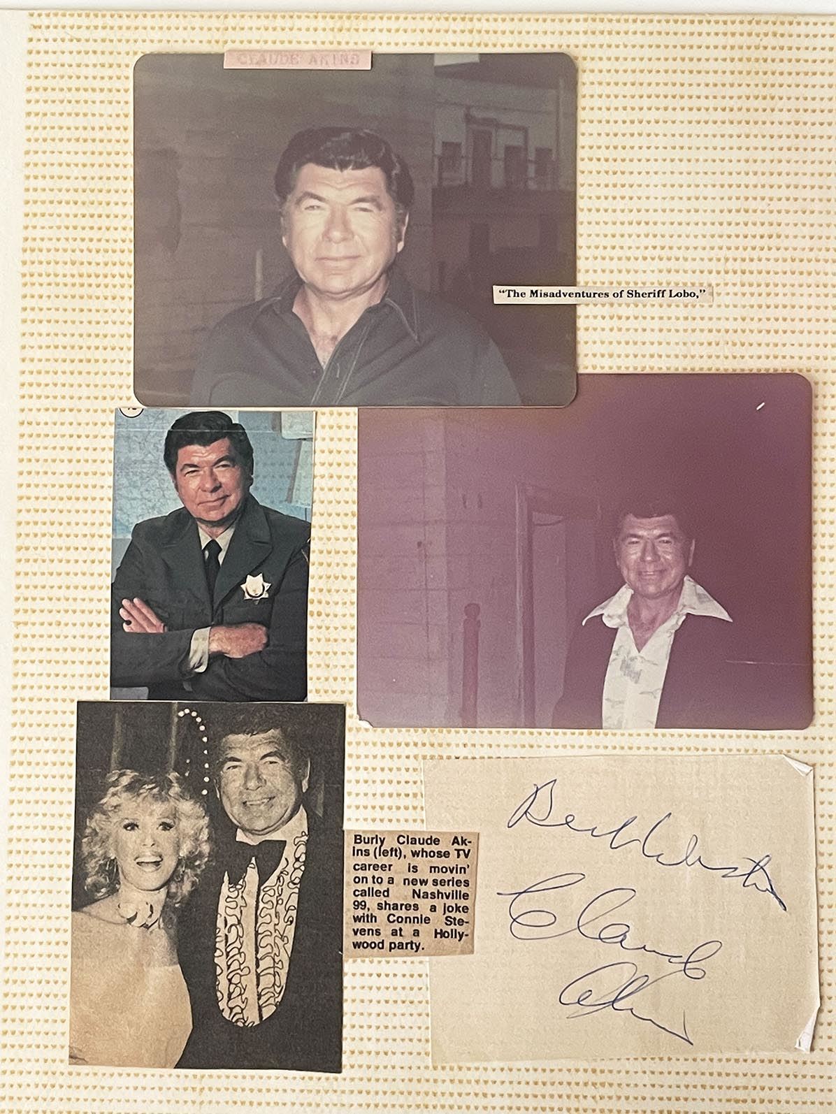 Actor Claude Akins original signature and photos