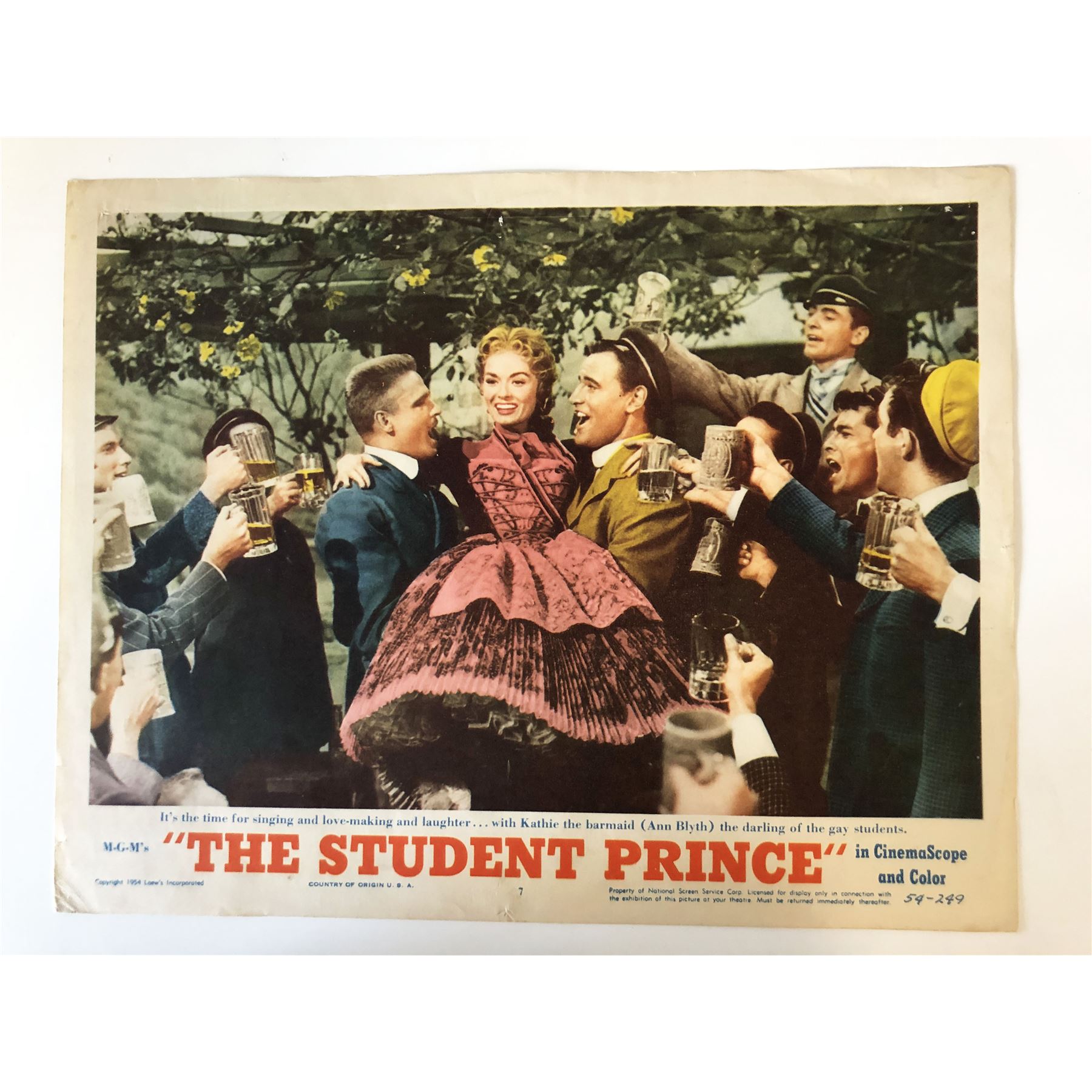 The Student Prince original 1954 vintage lobby card