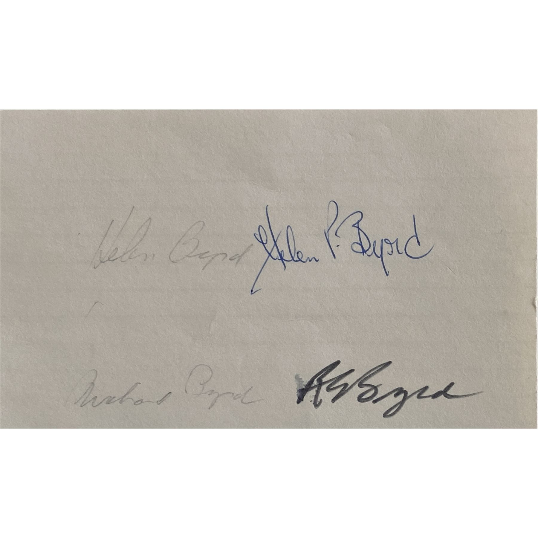 Helen and Michael Byrd original signature