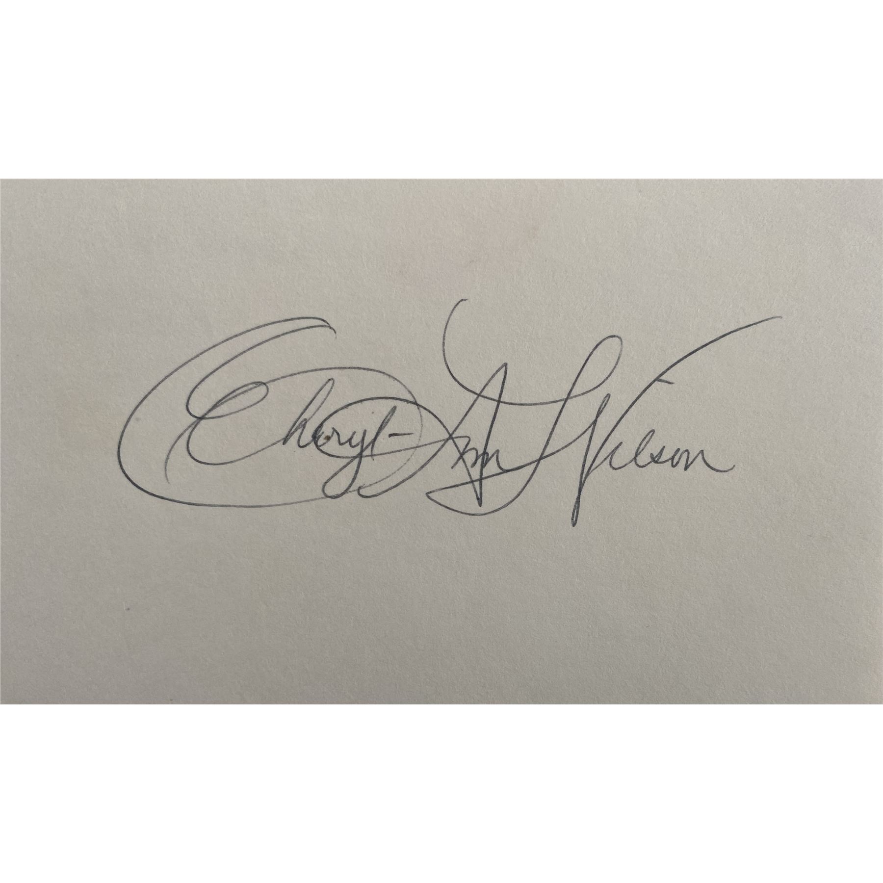 Soap opera actress Cheryl Ann Wilson original signature