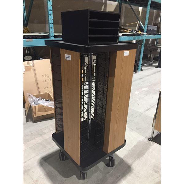 Chart/book rack on wheels