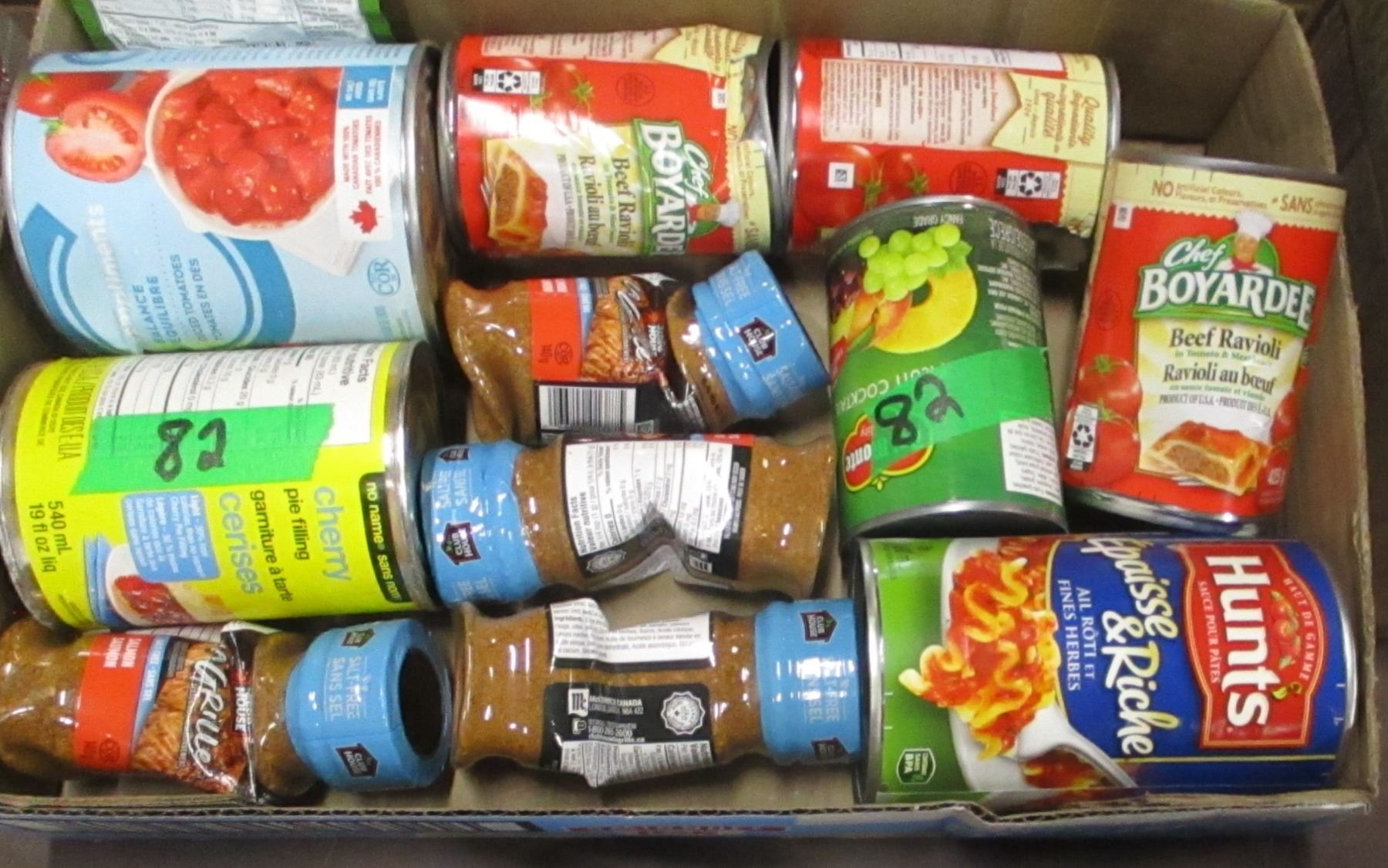 FREIGHT DAMAGE (AS IS): FLAT C/W CANNED GOODS & SPICES