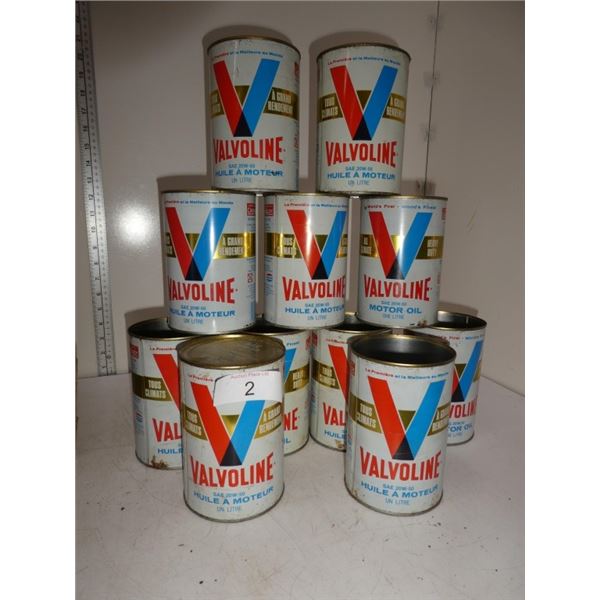 Vintage valvoline oil cans