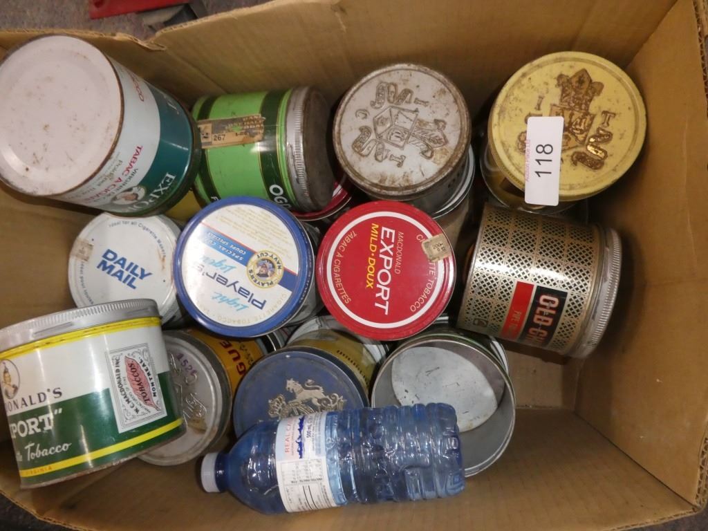 Collection of tabbacco tins