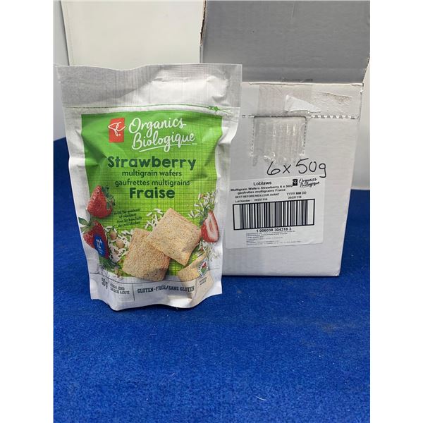 Presidents Choice Organics Strawberry Multigrain Wafers 6 X 50g